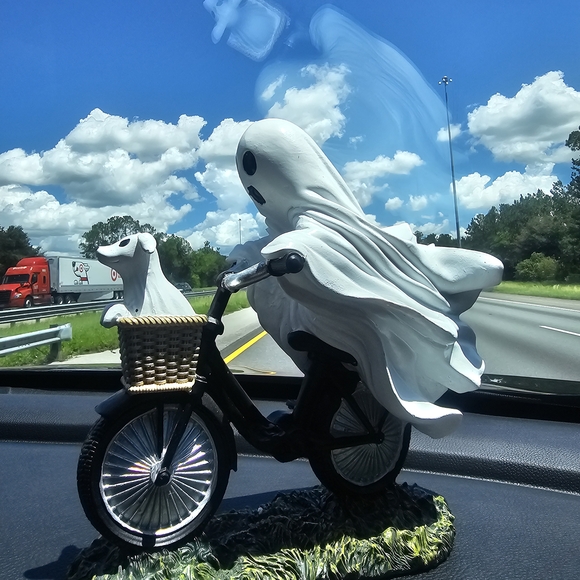 Accents | Ghost Rider On Bike With Ghost Dog Viral Halloween Decor ...